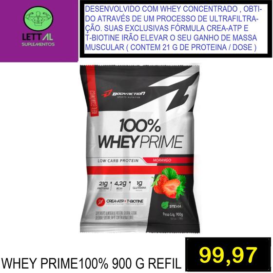 Whey 100 % prime saco 900 g - BodyAction - Massa Muscular - Magazine Luiza