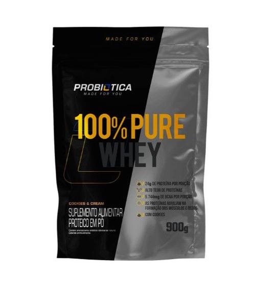 Whey 100% Pure Cookies and Cream Refil 900g Probiotica - Probiótica ...