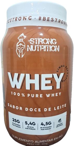 Whey 100% Pure Pote 900g Doce de Leite - Strong Nutrition - Whey Protein - Magazine Luiza