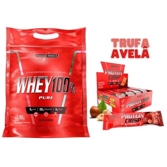 Whey 100% pure pouch 907g + protein crisp c/12 45g integralmedica - Whey Protein - Magazine Luiza