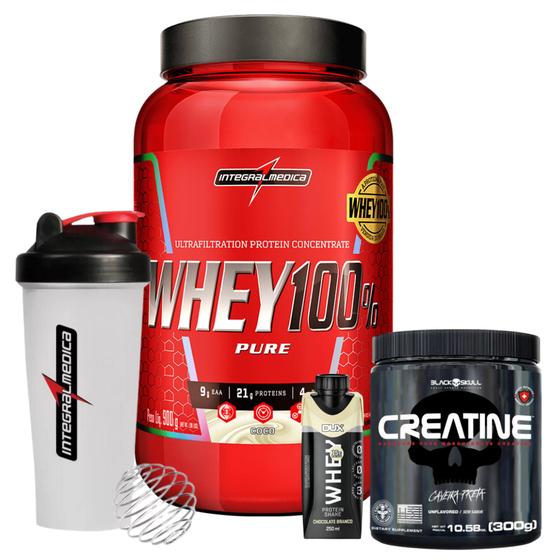 Whey 100 Pure Protein Concentrado Im Creatina Pura 300g Black