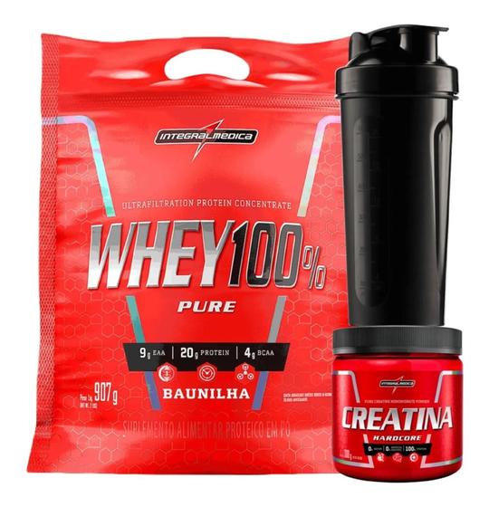 Whey 100 Pure Refil 1800kg Creatina 300g Coqueteleira