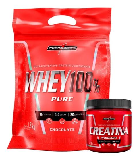 Whey 100 Pure Refil 1 8kg Creatina 300g Integral Médica Integral