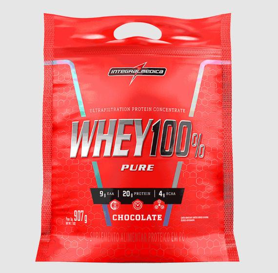 Whey 100 Refil Chocolate 907g IntegralmÉdica Whey Protein