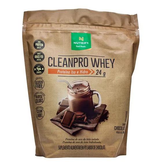 Whey Clean Pro Refil 900g Nutrify Chocolate Isolado e Hidrolisado - Whey Protein Isolado ...