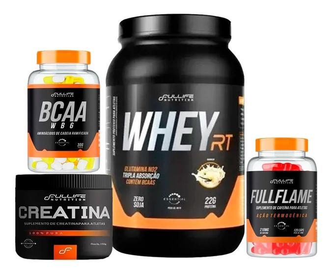 Whey Concentrado Rt 907g + Creatina Pura Micronizada 150g + Cafeina ...