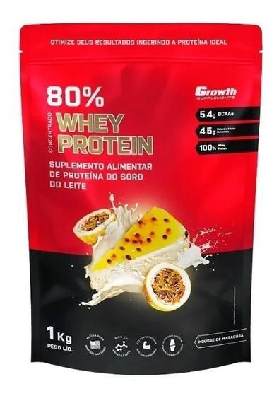 Whey Growth Concentrado 80 Protein Supplements 1kg Sabores Growth