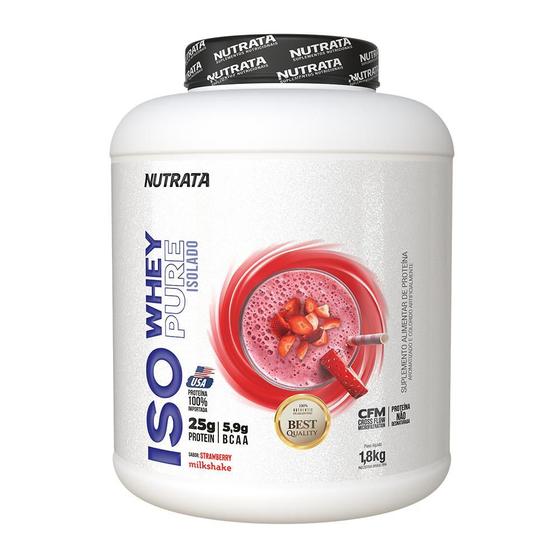 Whey Isolado Iso Whey 1,8kg Morango - Nutrata - Whey Protein Isolado - Magazine Luiza