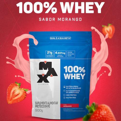Whey Max Titanium 100% - Refil 900g - Morango - Whey Protein - Magazine ...