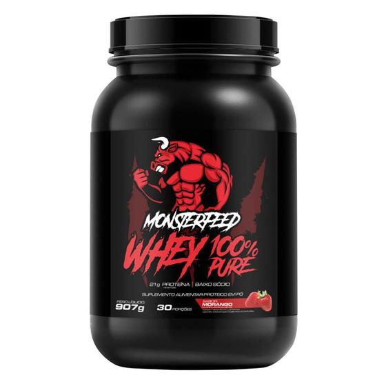 Whey Monsterfeed 100% Pure 907g - Massa Muscular - Magazine Luiza