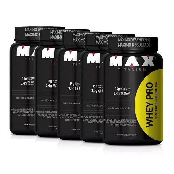 Whey Pro Morango 1kg - 5 Unidades - Max Titanium - Whey Protein ...