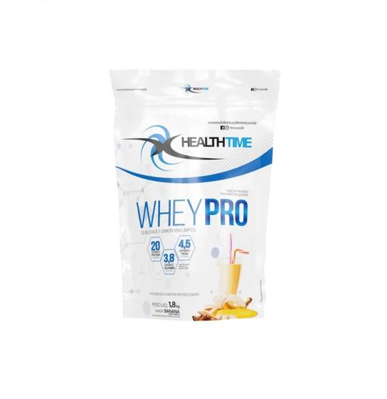 Whey PRO Refil (1,8kg) - Sabor Banana c/ Canela - Health Time Nutrition - Massa Muscular ...