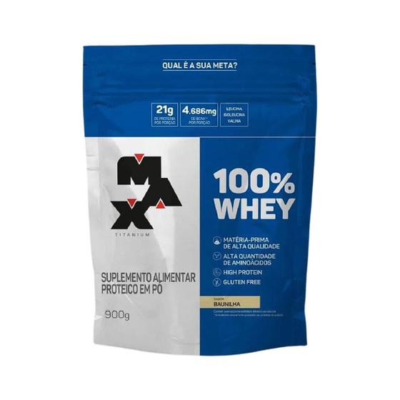 Whey Protein 100% Concentrado 900g Diversos Sabores Wei Way Uei Protem Suplemento- Max Titanium ...