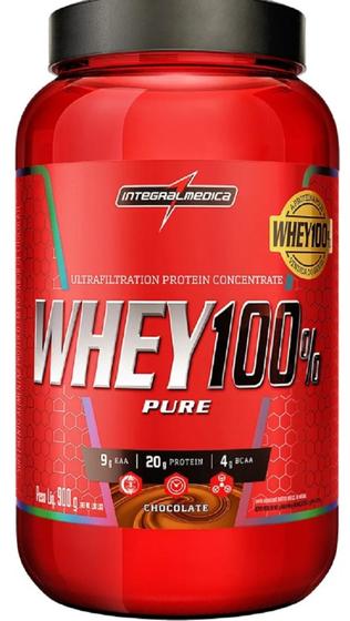 WHEY PROTEIN 100% CONCENTRADO PURE POTE de 900G Sabor CHOCOLATE-INTEGRALMEDICA - Whey Protein ...
