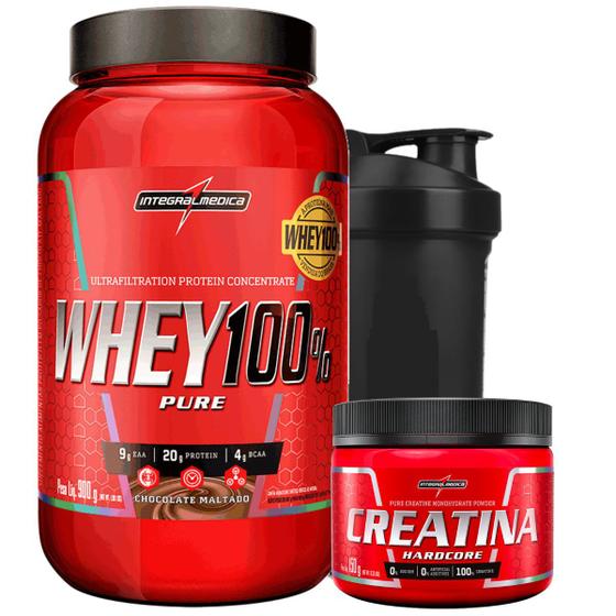 Whey Protein 100% Creatina Pura kit Integral Médica - Massa Muscular ...
