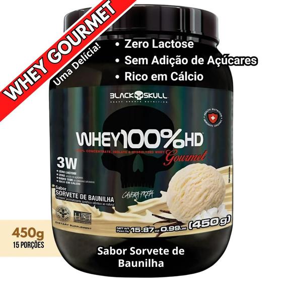 Whey Protein 100% HD Pote GOURMET Concentrado Isolado Hidrolisado Black Skull - Whey Protein ...