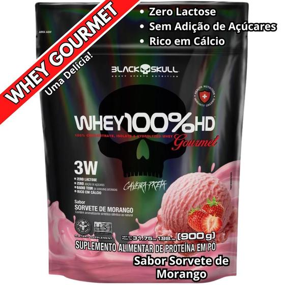 Whey Protein 100% HD Refil GOURMET Black Skull (Isolado - Hidrolisado ...