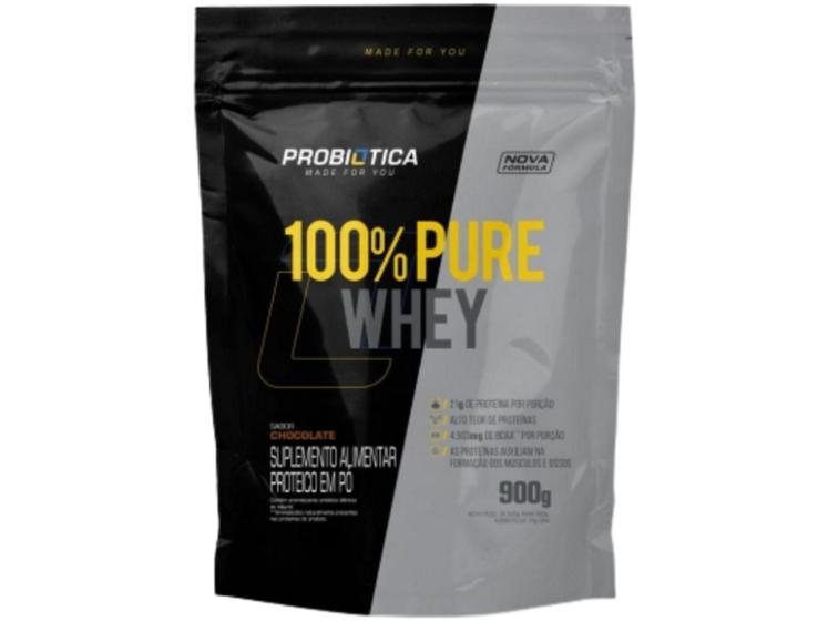 Whey Protein 100% Pure Probiótica 900g Refil Sabores - Massa Muscular - Magazine Luiza