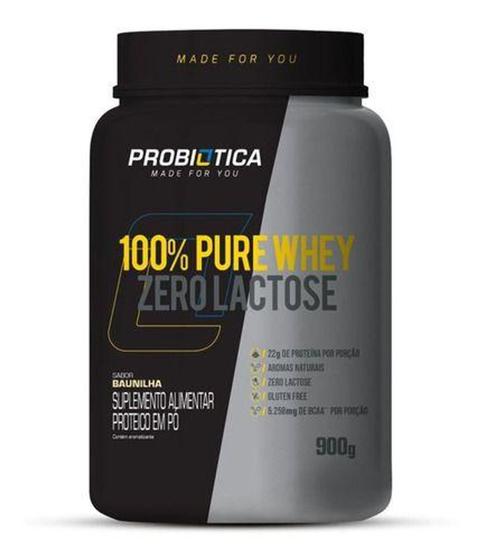 Whey Protein 100% Pure Zero Lactose 900G - Probiótica - Massa Muscular - Magazine Luiza
