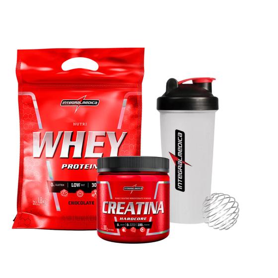 Whey Protein 1,8kg + Creatina 300g + Coqueteleira - Integralmédica ...