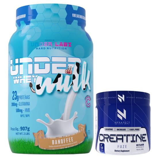 Whey Protein 3w 907g Creatina 100% pura 300g Under Labz Usa - Massa ...