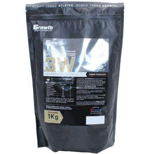 Whey Protein 3W Growth 1Kg Concentrado Isolado Hidrolisado - Growth ...