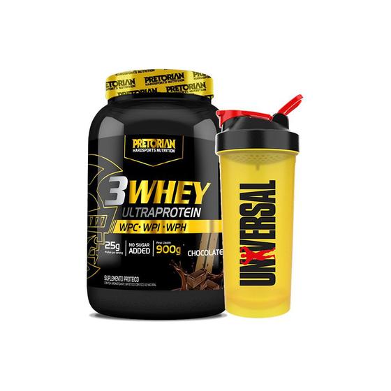 Whey Protein 3W Ultra Protein 900g - Pretorian + Coqueteleira ...