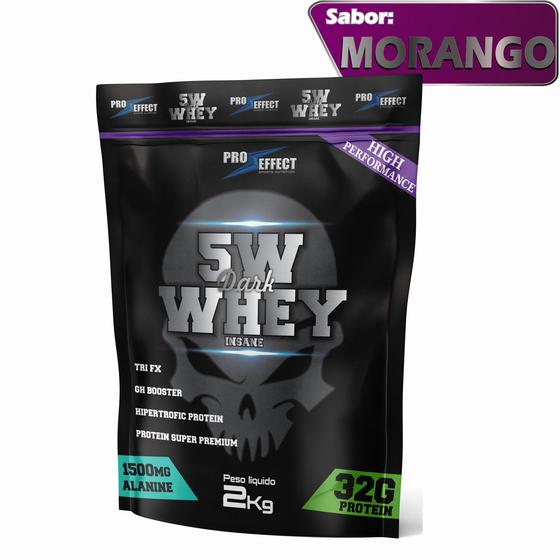 Whey Protein 5W Dark Insane 2kg Refil sabor Morango - FN Forbis - Massa ...