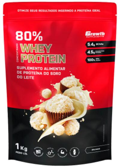 Whey Protein Concentrado 1kg Growth Original 80 Proteína Pura