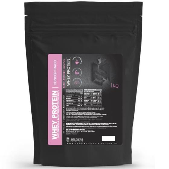 Whey Protein Concentrado 1Kg - Morango - Importado - Soldiers Nutrition - Whey Protein ...