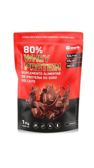 Whey Protein Concentrado 80 Refil Sabor Chocolate Growth Whey