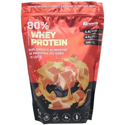 Whey Protein Concentrado Growth 1kg Proteina Sabor Caramelo Growth