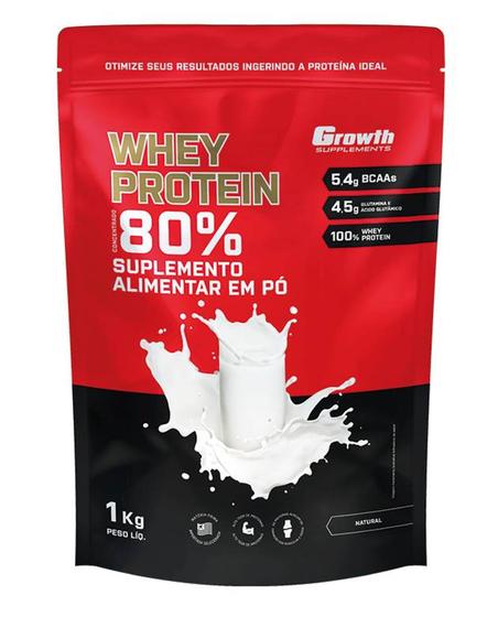 whey protein concentrado growth 1kg sabor leite em po - Whey Protein Concentrado - Magazine Luiza