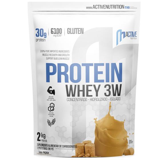 Whey Protein Concentrado Isolado Hidrolisado 3w 2kg Active - Vários Sabores - ACTIVE NUTRITION ...
