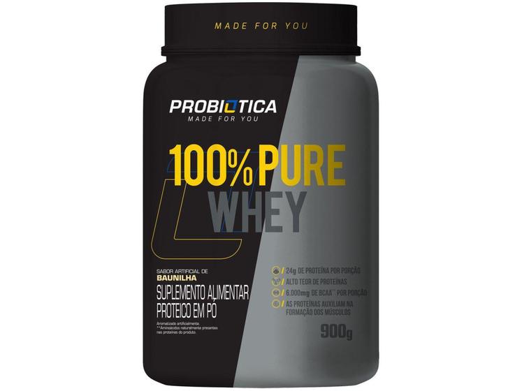 Whey Protein Concentrado Probiótica 100% Pure Whey - 900g Baunilha ...