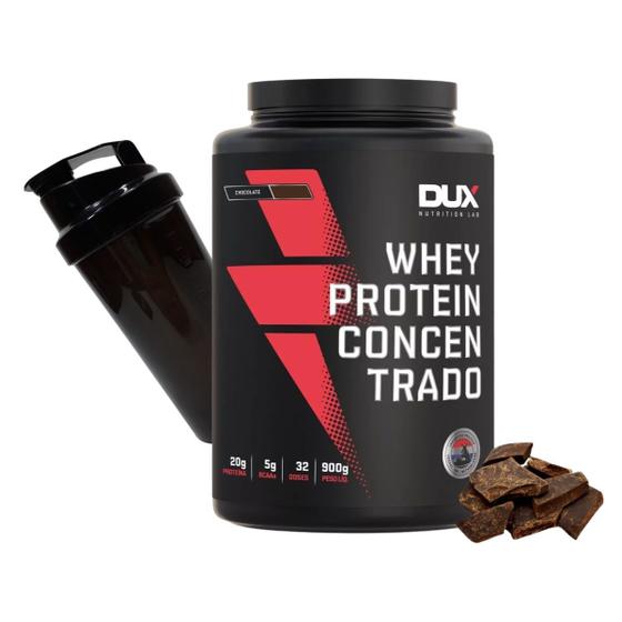 Whey Protein (Dux) Concentrado 900g + Shaker Squeeze -Treino - Dux ...