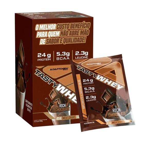 Whey Protein Em Sachê Tasty Whey Sabor Chocolate Suíço Caixa ...