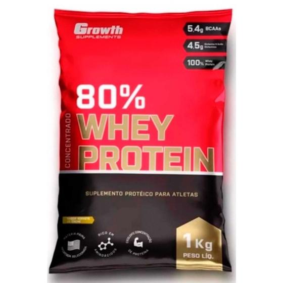 Whey Protein Growth Concentrado Vários Sabores Baunilha - 1kg - Massa ...
