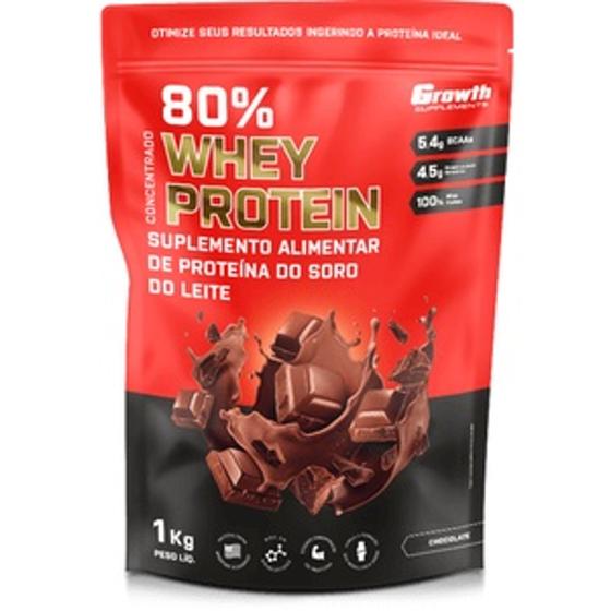 Whey Protein Growth Concentrado Vários Sabores Chocolate 1kg Whey