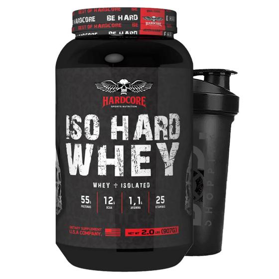 Whey Protein Iso Hard 900g + Shaker - Hardcore- 100% Isolado (Baunilha ...
