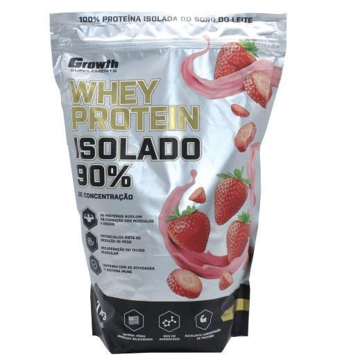 Whey Protein Isolado 90% Proteina Sabor Morango Growth 1Kg - Growth ...