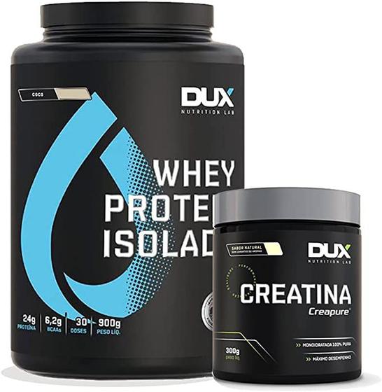 Whey Protein Isolado Dux Nutrition 900g Creatina 300g Creapure Dux
