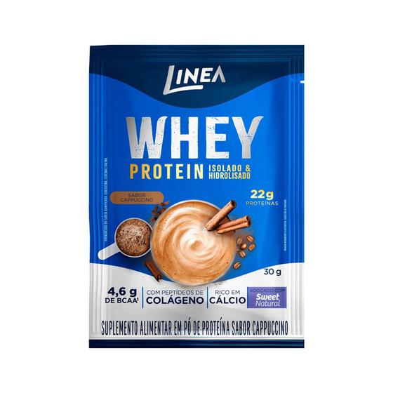 Whey Protein Linea Isolado e Hidrolisado Sabor Capuccino Sachê com 30g ...
