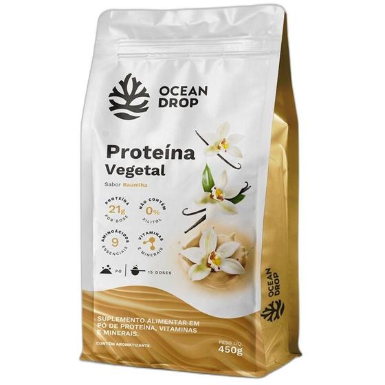 Whey Proteina Vegano Sem Lactose 450G Baunilha - Ocean Drop - Massa Muscular - Magazine Luiza
