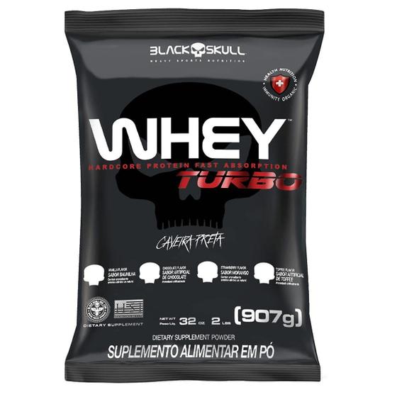 Whey Turbo Chocolate 907G Refil Black Skull - Whey Protein - Magazine Luiza