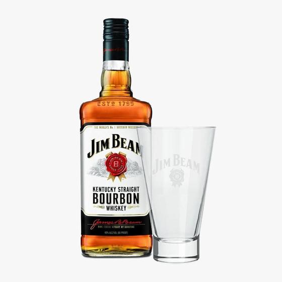 Whiskey Jim Beam White Bourbon Kit Garrafa 1000Ml + Copo - Whisky - Magazine Luiza