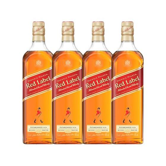 Whisky Johnnie Walker Blended Red Label 1 L - 4 Unidades - Whisky ...