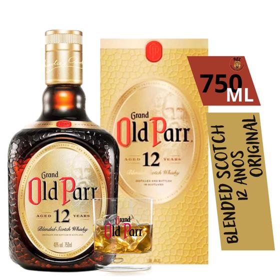 Whisky Old Parr 12 Anos Original Com Caixa E Selo 750 Ml + Copo Personalizado Old Parr - Johnnie ...