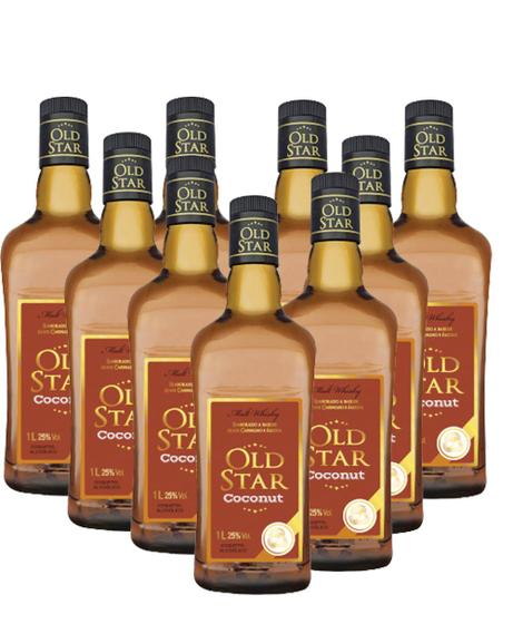 Whisky old star coconut coquetel alcoolico copao adega 1l cx com 12 ...