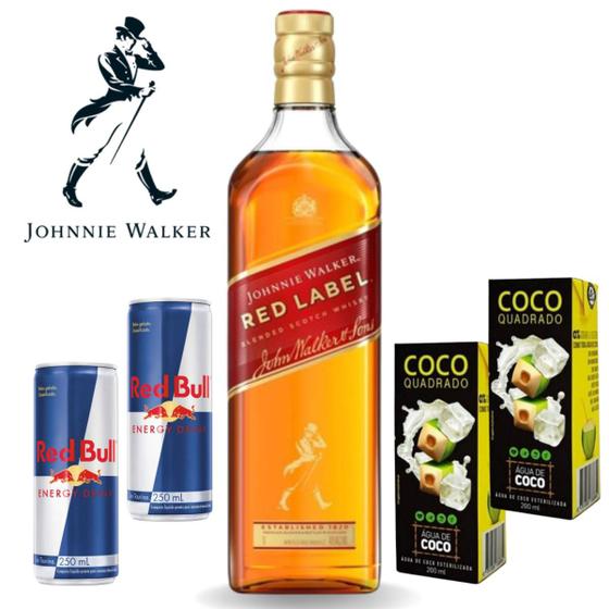 Whisky Red Label 1 Litro Original 2 Agua de coco 2 Red Bull - Johnnie ...